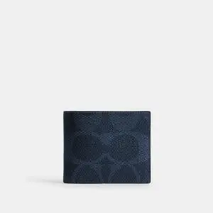 COACH® 3-in-1 Wallet In Maxi Signature Canvas - Denim/deep Blue