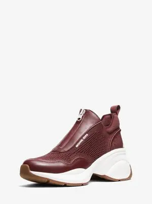 Michael Kors Zuma Mixed-media Trainers - Red
