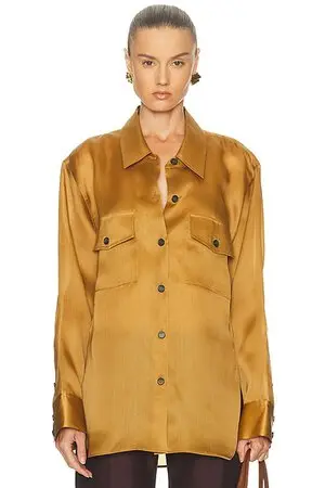Khaite Matteo Silk Shirt - Dijon