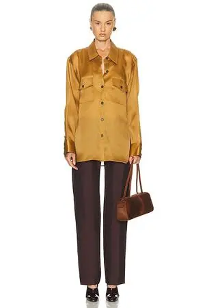 Khaite Matteo Silk Shirt - Dijon
