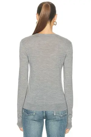 Saint Laurent Long Sleeve Wool Knit Top