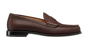 Dior Granville Loafer In Grained Calfskin - Brown