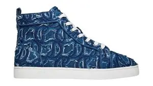 CHRISTIAN LOUBOUTIN Louis Flat High-top Sneakers - Blue