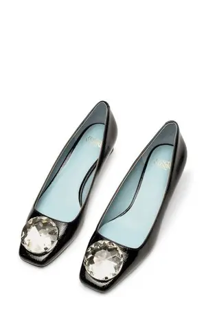 FRANCES VALENTINE Mary Square-toe Pump - Black