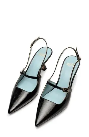 FRANCES VALENTINE Vivi Pointed Toe Slingback Pump - Black