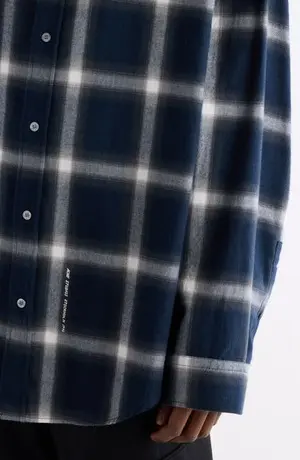 Acne Studios Setar Shadow Check Long Sleeve Flannel Button-up Shirt