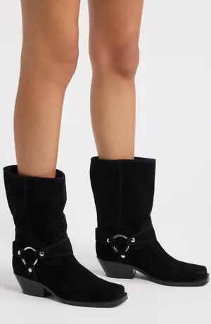 Nordstrom Motobella Moto Boots - Black Suede