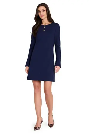 TAHARI ASL Bow Detail Long Sleeve Minidress