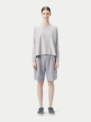 Gobi Cashmere Boatneck Sweater In Cotton, Silk, And Cashmere Blend - Wind Chime
