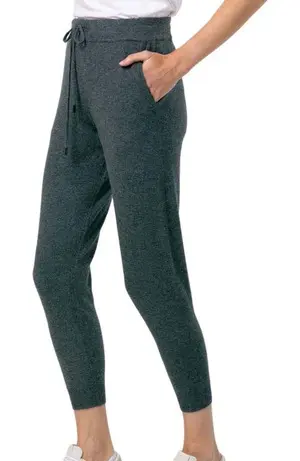 GOBI MONGOLIAN CASHMERE Cuffed Cashmere Jogger - Plum Kitten