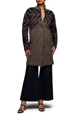 NIC+ZOE Tufted Detail Double Knit Coat