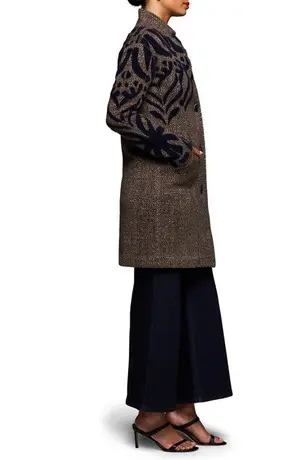 NIC+ZOE Tufted Detail Double Knit Coat