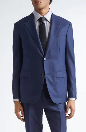 Zegna Plaid 15milmil15 Wool Suit - Dark Blue