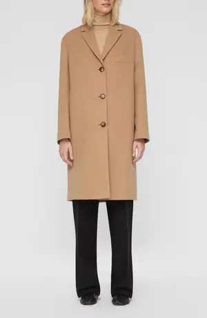 Lafayette 148 New York Hair Three-button Coat - Camel