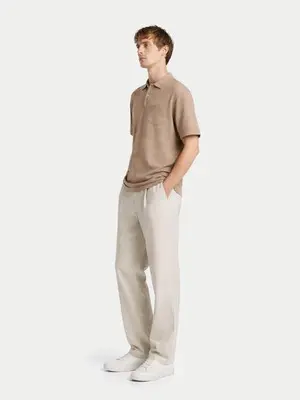 Gobi Cashmere Cotton Silk Cashmere Blend Polo Shirt - Timber Wolf