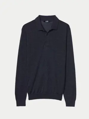 Gobi Cashmere Cashmere Silk Polo - Charcoal
