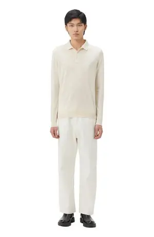 GOBI MONGOLIAN CASHMERE Cashmere Silk Polo - Marshmallow