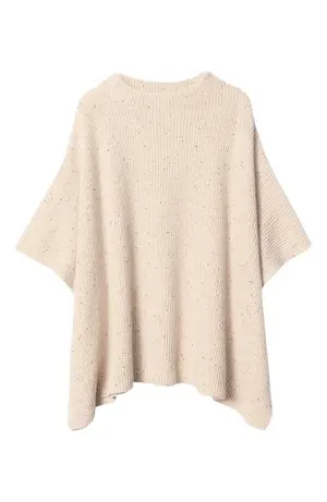 Gobi Cashmere Rib-knit Boat Neck Poncho