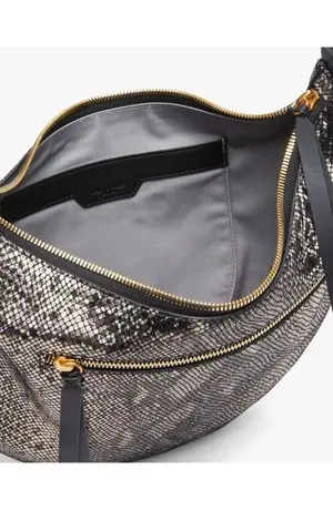 Rag & Bone Medium Mercer Snake Embossed Leather Hobo Bag