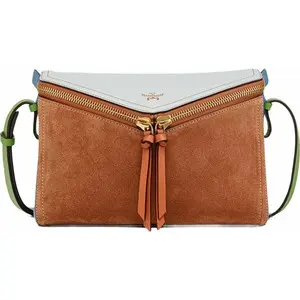 Mcm Diamant 3d Shoulder Bag In Suede And Calf Leather - Multi