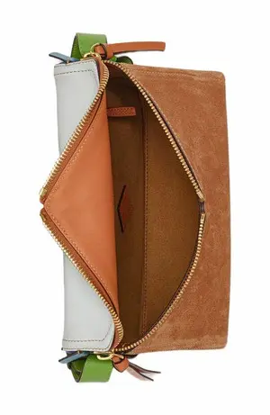 Mcm Diamant 3d Shoulder Bag In Suede And Calf Leather - Multi