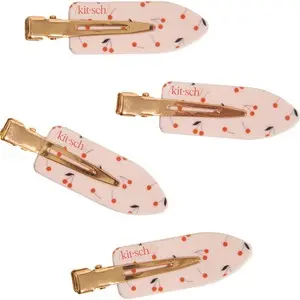 KITSCH Creaseless Clips 4-pack - Cherry Print