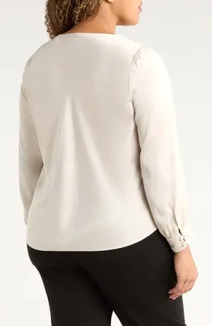 Anne Klein Drape Neck Top