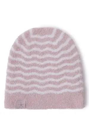 Barefoot Dreams Cozychic® Wavy Stripe Baby Beanie - Dusty Rose Multi
