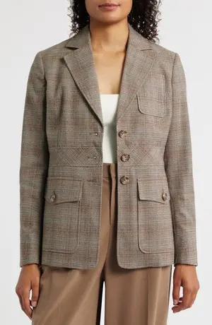 Anne Klein Plaid Blazer
