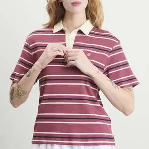 4TH & RECKLESS Ralph Striped Polo Top