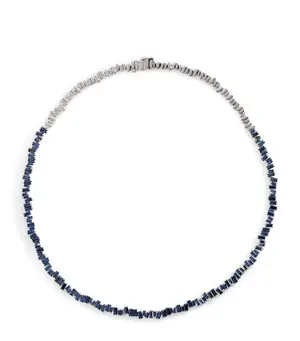 SUZANNE KALAN Gold And Sapphire Tennis Necklace - White