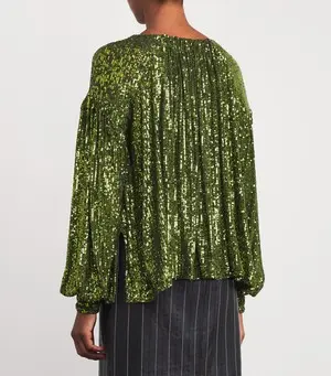 Rabanne Draped Sequin Top