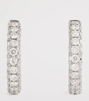Shay Gold And Diamond Three-sided Hoop Earrings