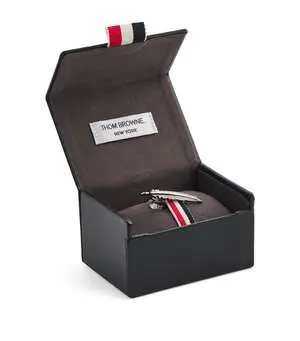Thom Browne Sterling Feather Tie Bar - Silver