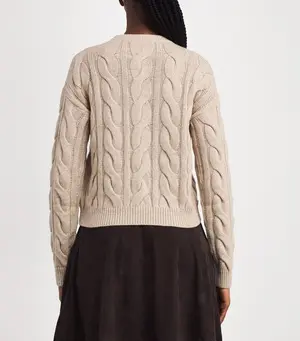 Max Mara Wool-cashmere Cable-knit Lace Sweater
