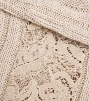 Max Mara Wool-cashmere Cable-knit Lace Sweater