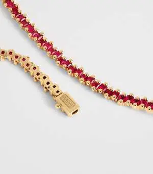SUZANNE KALAN 18k And Ruby Princess Tennis Necklace