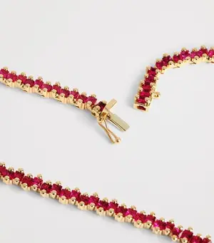 SUZANNE KALAN 18k And Ruby Princess Tennis Necklace
