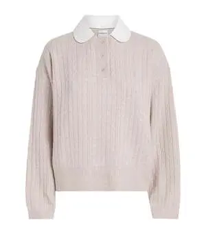 Claudie Pierlot Wool-cashmere Sweater With Collar Insert