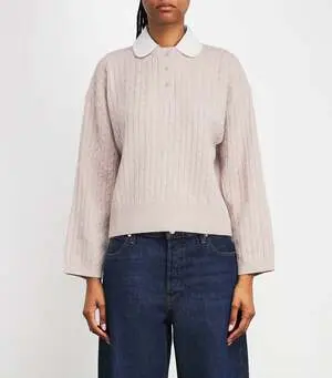 Claudie Pierlot Wool-cashmere Sweater With Collar Insert