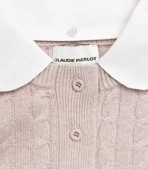 Claudie Pierlot Wool-cashmere Sweater With Collar Insert