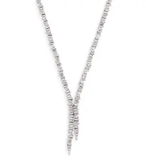 SUZANNE KALAN Gold And Diamond Tennis Necklace - White