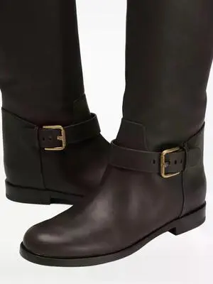 Dolce & Gabbana Buckle-strap Leather Boots - Brown
