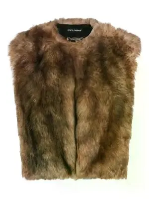 Dolce & Gabbana Fur-trimmed Gilet - Brown