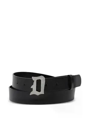 DONDUP Letter-buckle Leather Belt - Black