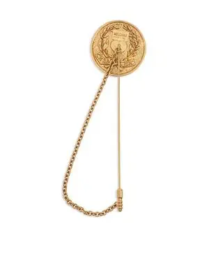 Moschino Coin-design Chain Brooch