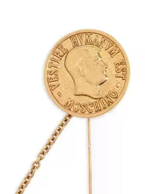 Moschino Coin-design Chain Brooch