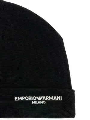 Emporio Armani Logo-embroidered Wool Beanie