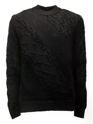 PAOLO PECORA Cable-knit Round-neck Sweater