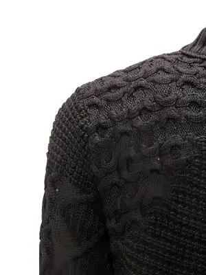 PAOLO PECORA Cable-knit Round-neck Sweater